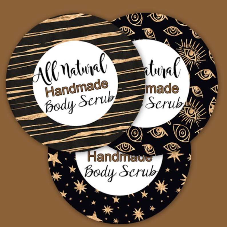 ALL NATURAL Ready to Print Round Sticker for Body Scrubs/diy Labels ...
