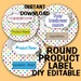 Polka Dot ROUND EDITABLE LABEL Instant Download/soap Labels/lotion ...