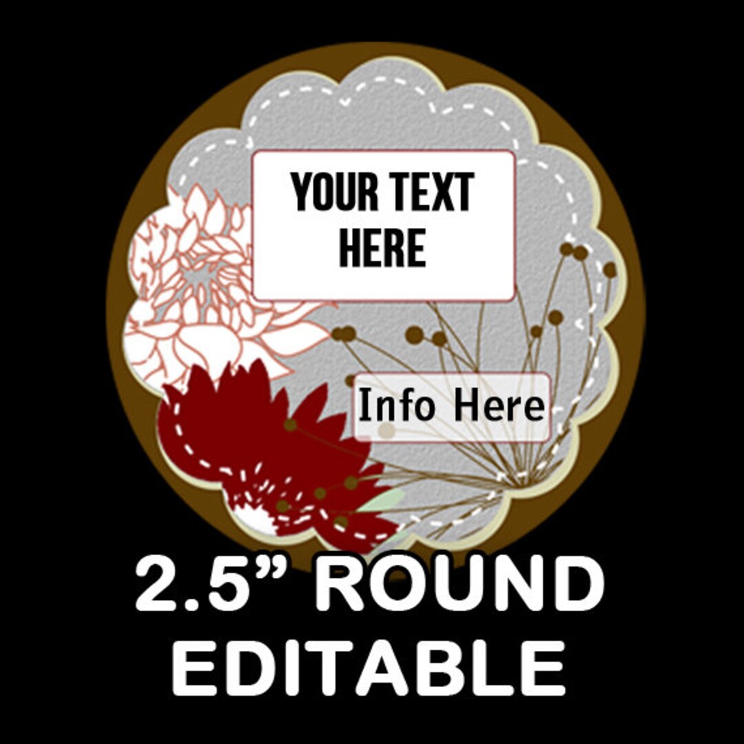 Marsh EDITABLE ROUND STICKER 2.5 Inches/soap Labels/lotion Labels/body ...