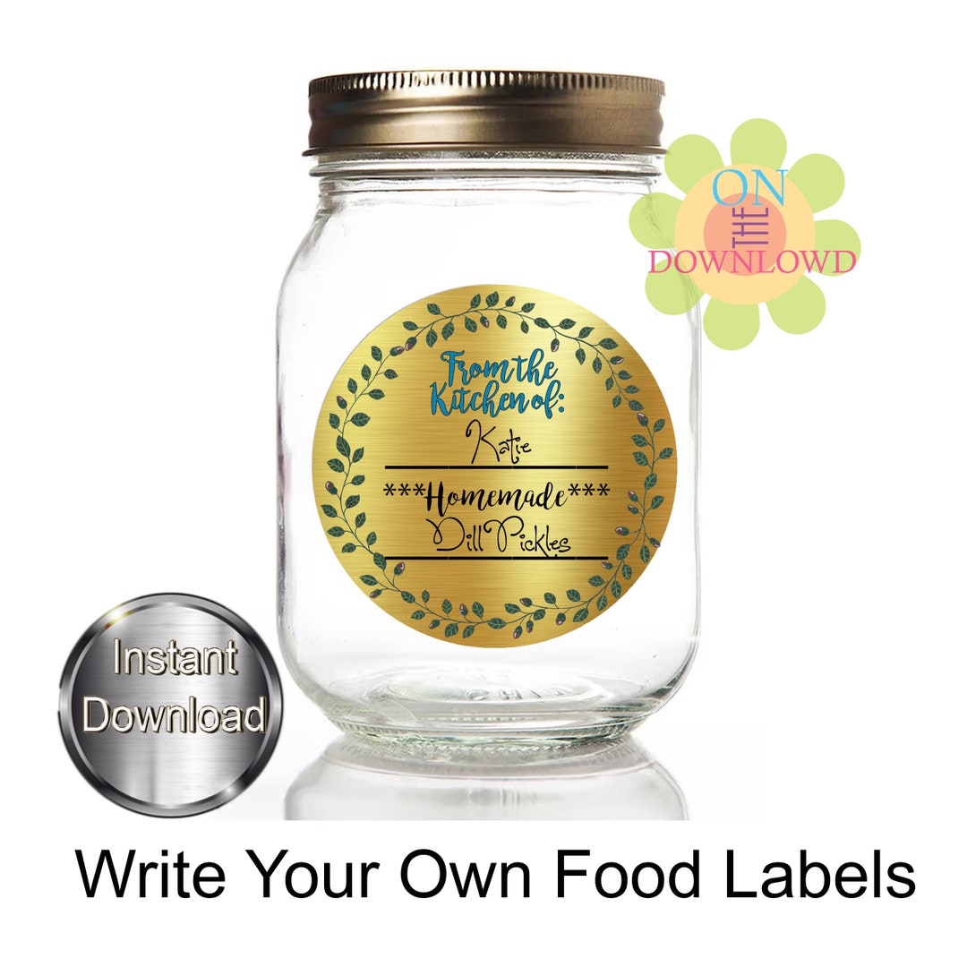 WRITE YOUR OWN Labels for Mason Jars,homemade Food Stickers,homemade ...