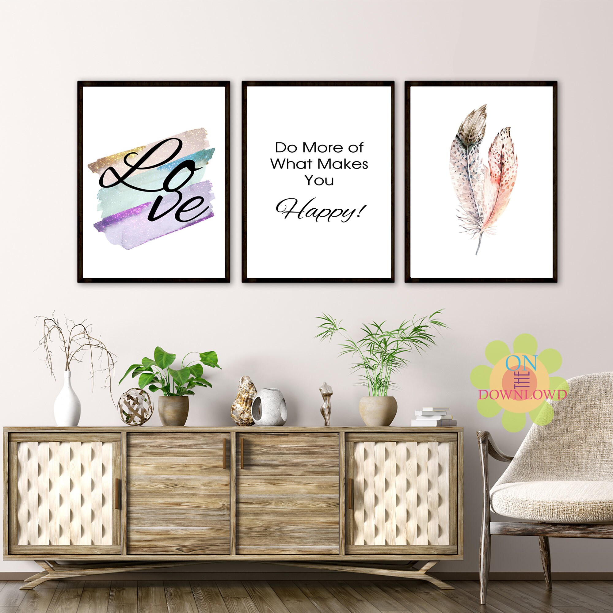 HOME WALL ART 3-piece Instant Download,diy Wall Decor,minimalist Art ...