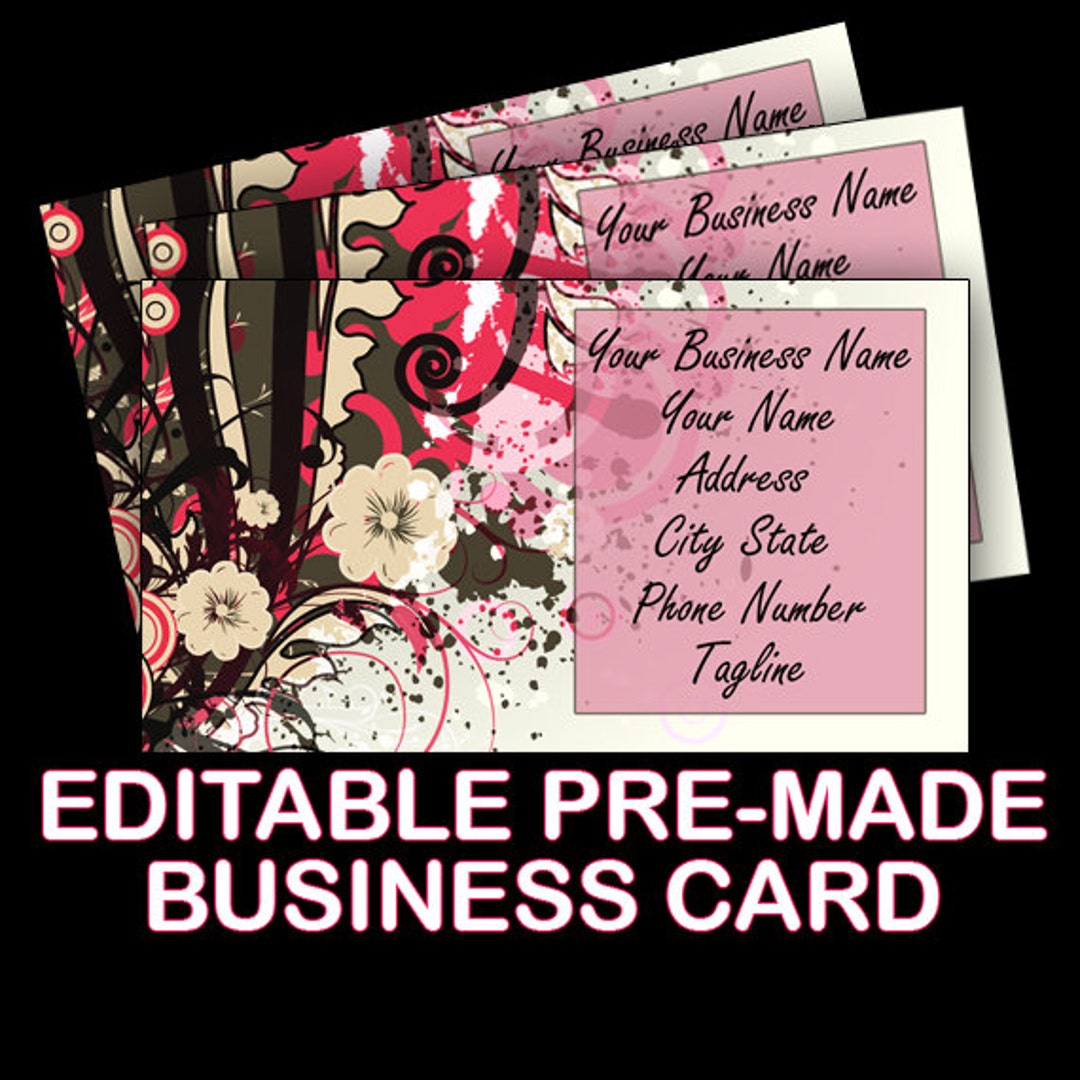 EDITABLE Elegant Business Card INSTANT DOWNLOAD /business Card Design ...