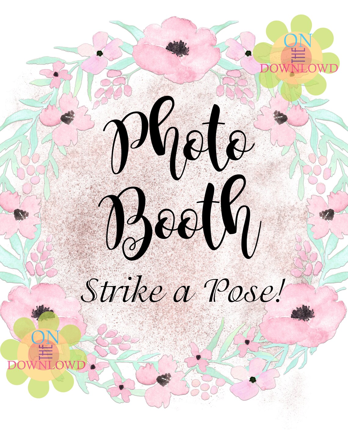 Photo Booth Wedding Sign, Photo Booth Strike a Pose Sign, Photo Booth ...