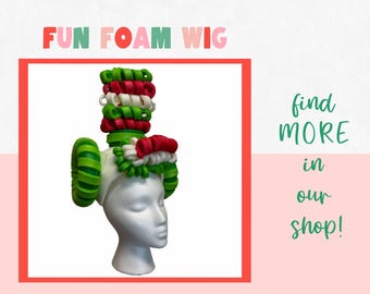 3 Foam Party Hats Wig Christmas Cosplay Wigs Drag Queen Wig Party ...