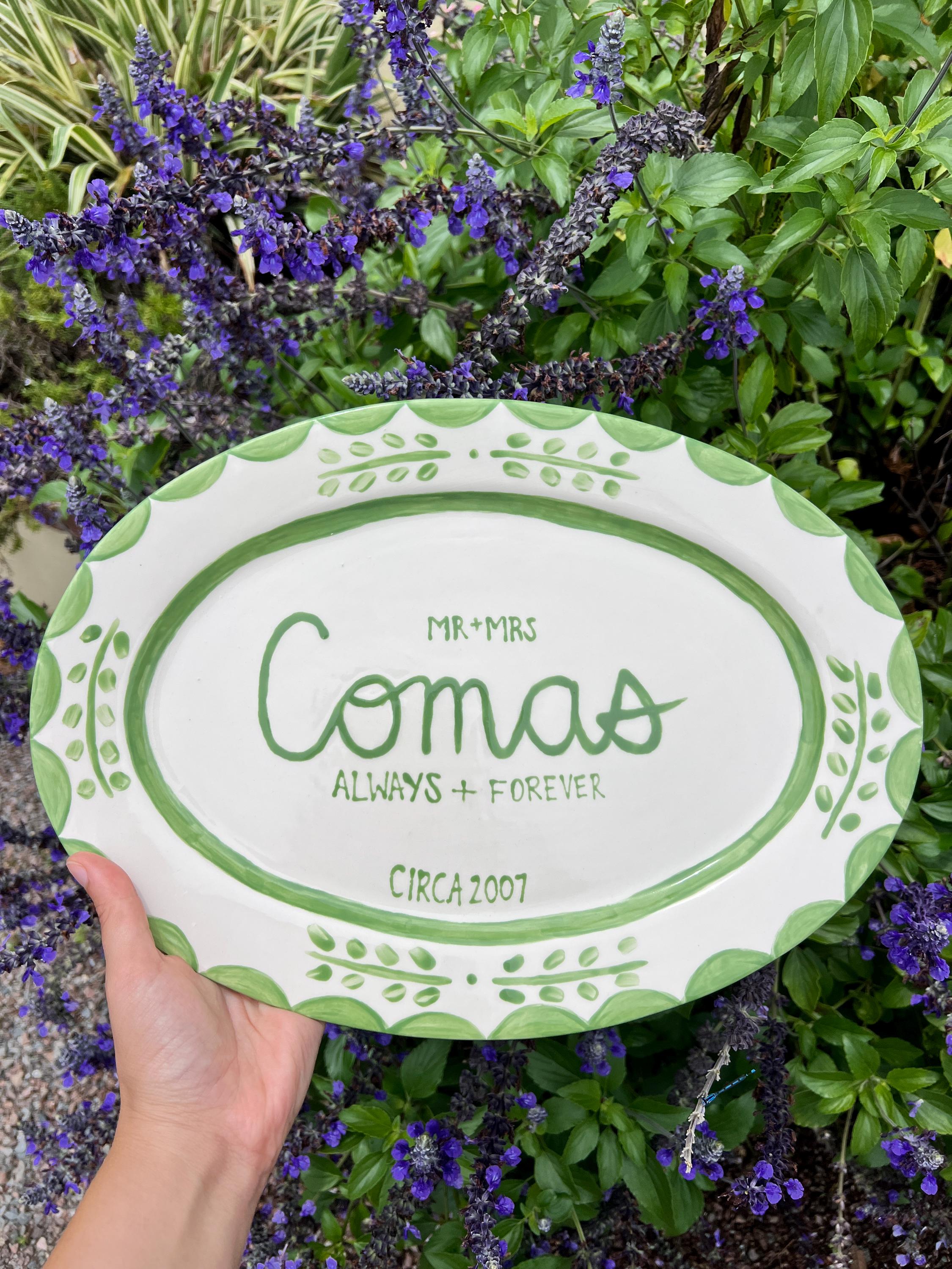 Hand Painted Ceramic Platter: Personalized Gift for Newlyweds and ...