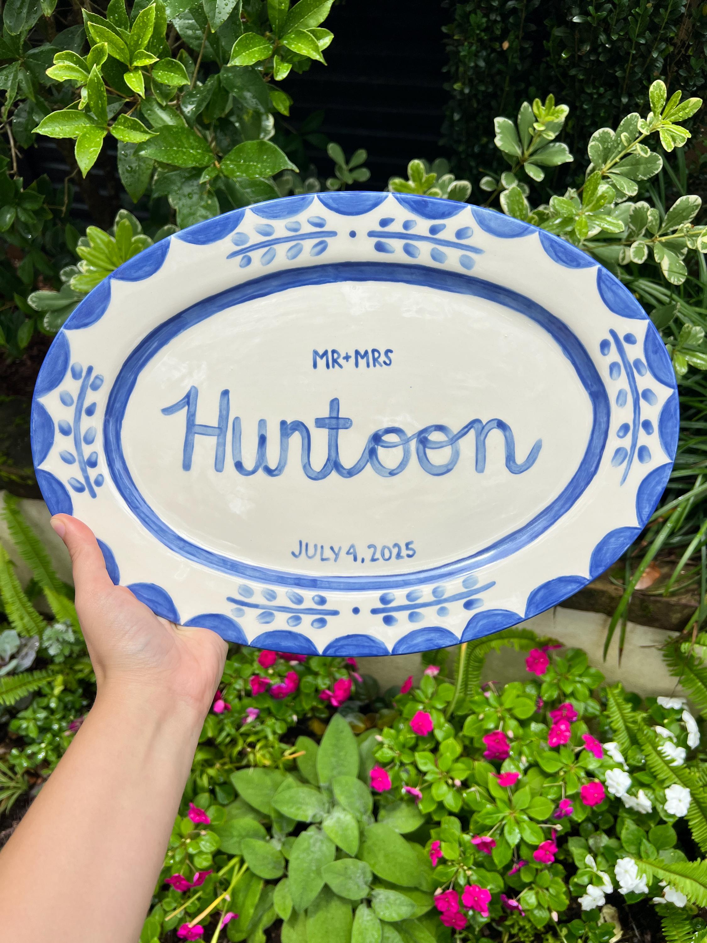 Hand Painted Ceramic Platter: Personalized Gift for Newlyweds and ...