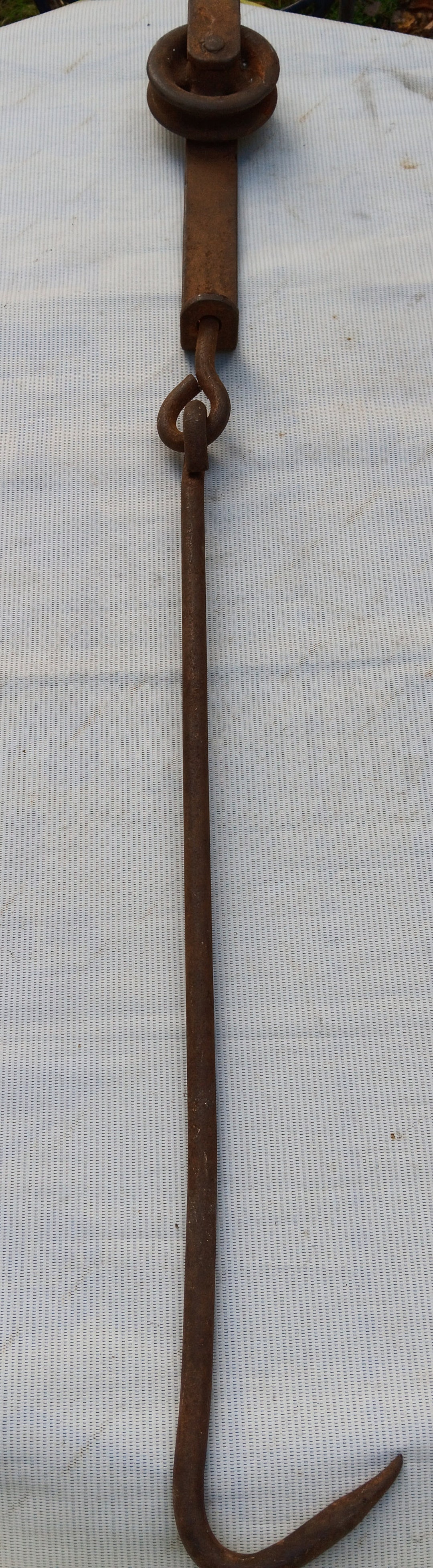 Tram Rail Steel Pulley Door Roller Hanger, Butcher Meat Hook. Antique ...
