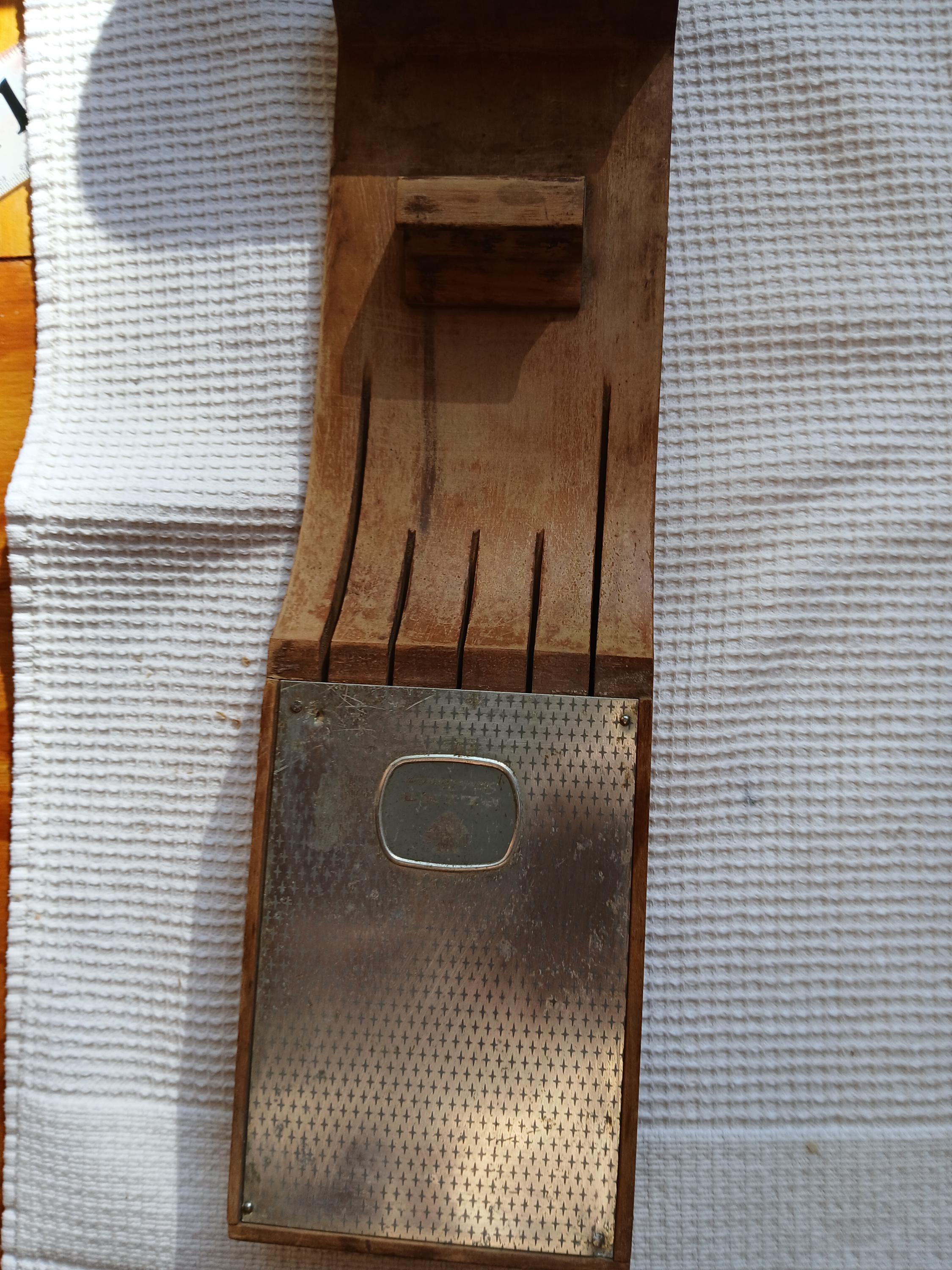 Vanadium Block Knife Wall-mounted. Wood. Flint Stainless. No Knives. - Etsy