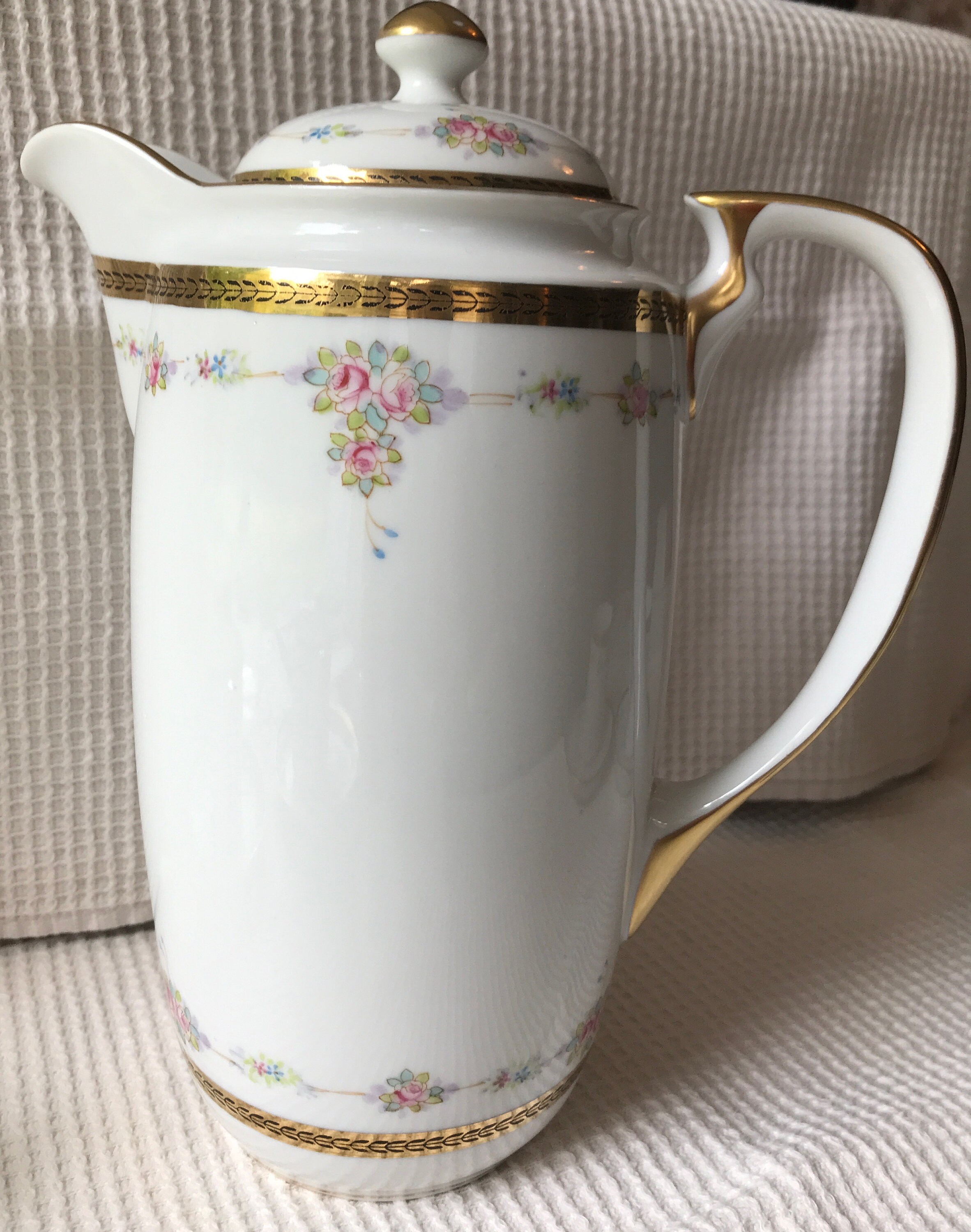 Noritake Nippon Chocolate Set (antique): Hand-painted Rose Floral ...