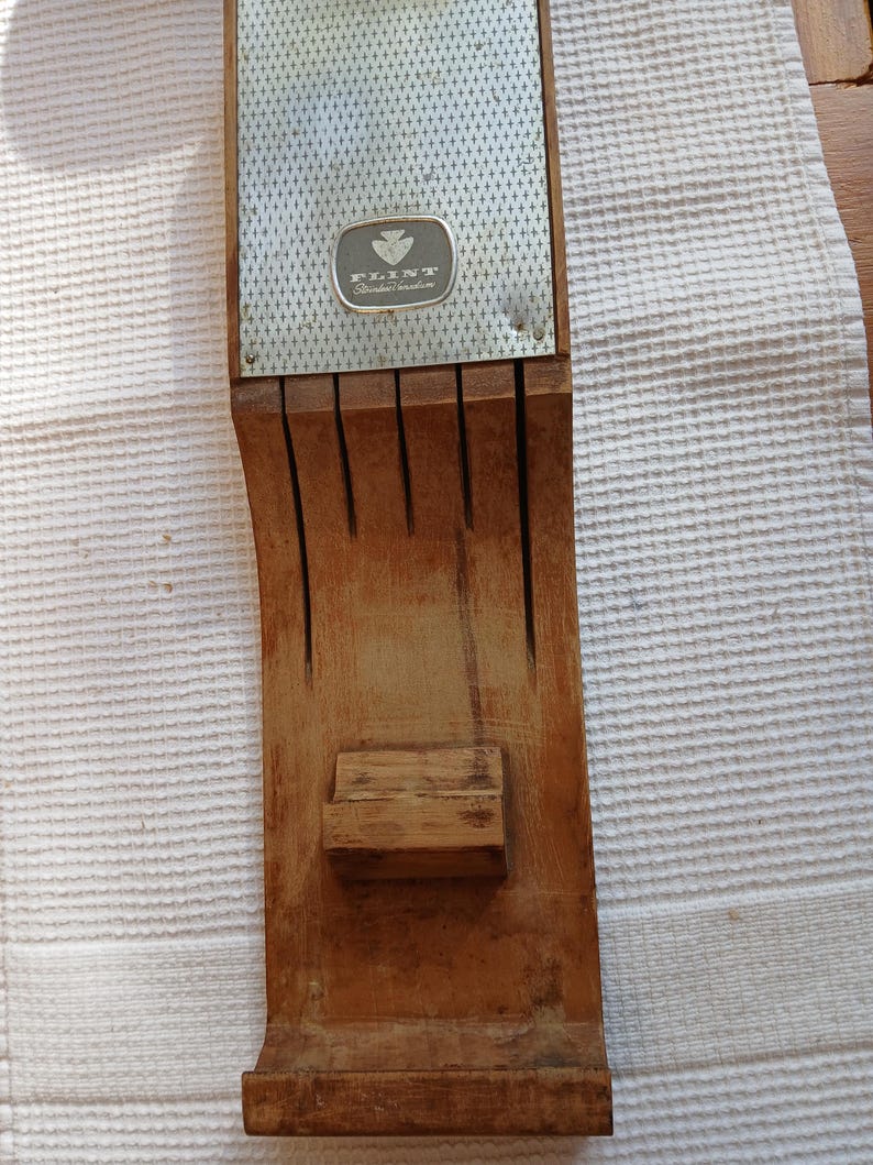 Vanadium Block Knife Wall-mounted. Wood. Flint Stainless. No Knives. - Etsy