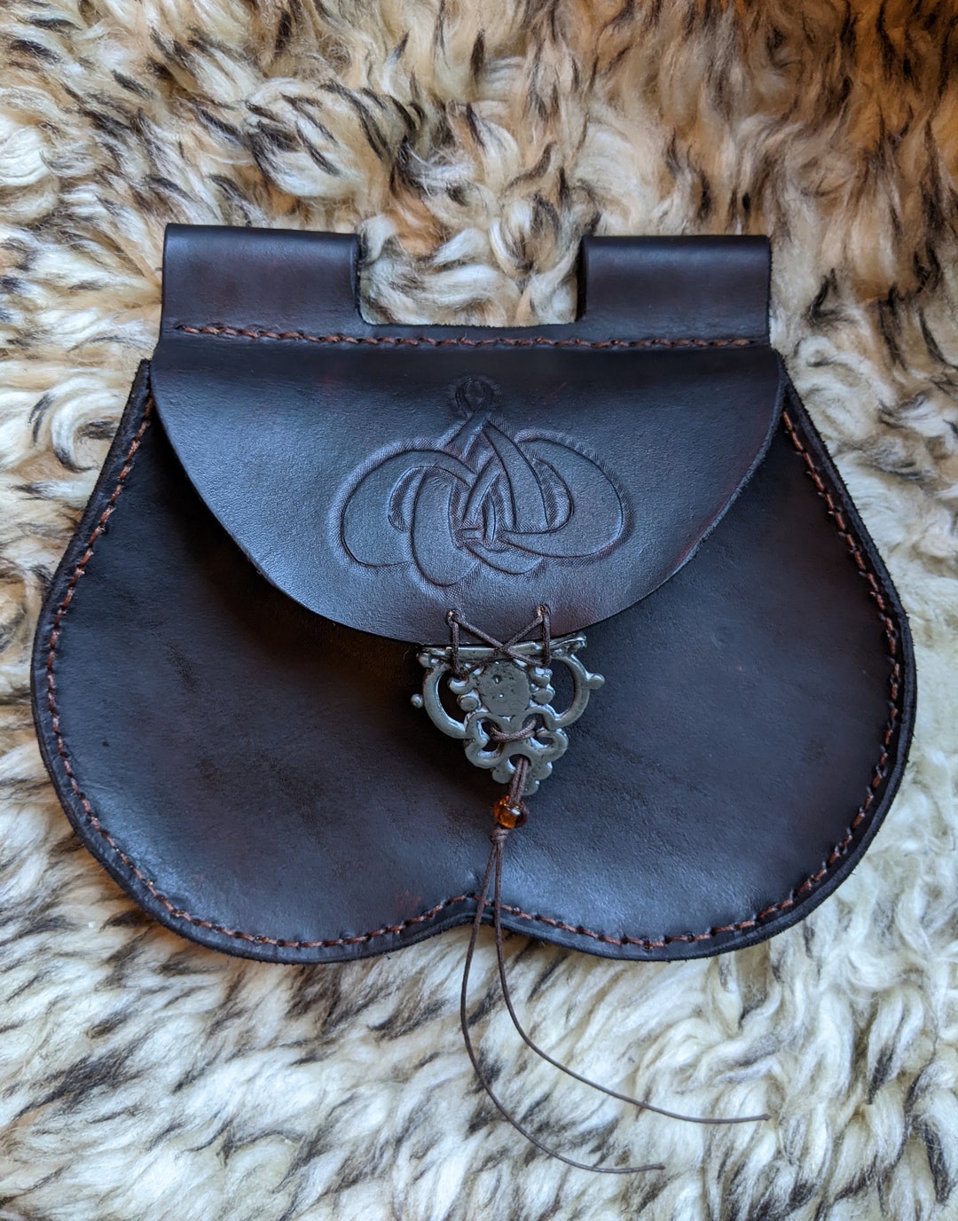 Medieval Leather Kidney Pouch With Celtic Knot - Etsy