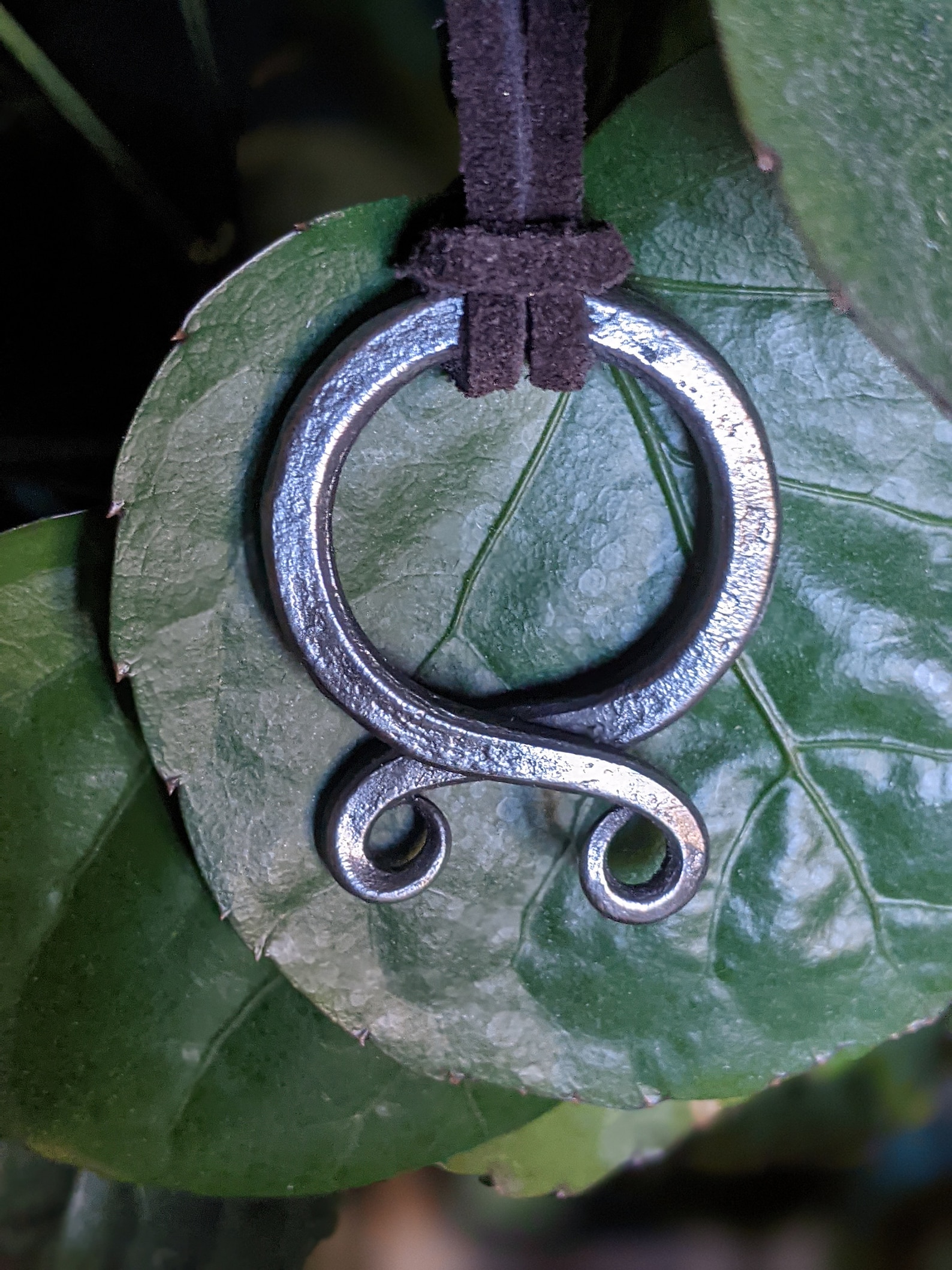Forged Trollkors pendant with leather necklace troll knot | Etsy