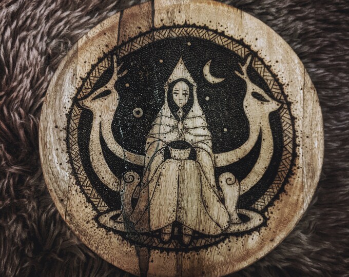Norse Volva Seidr Witch Pyrography Plate - Etsy