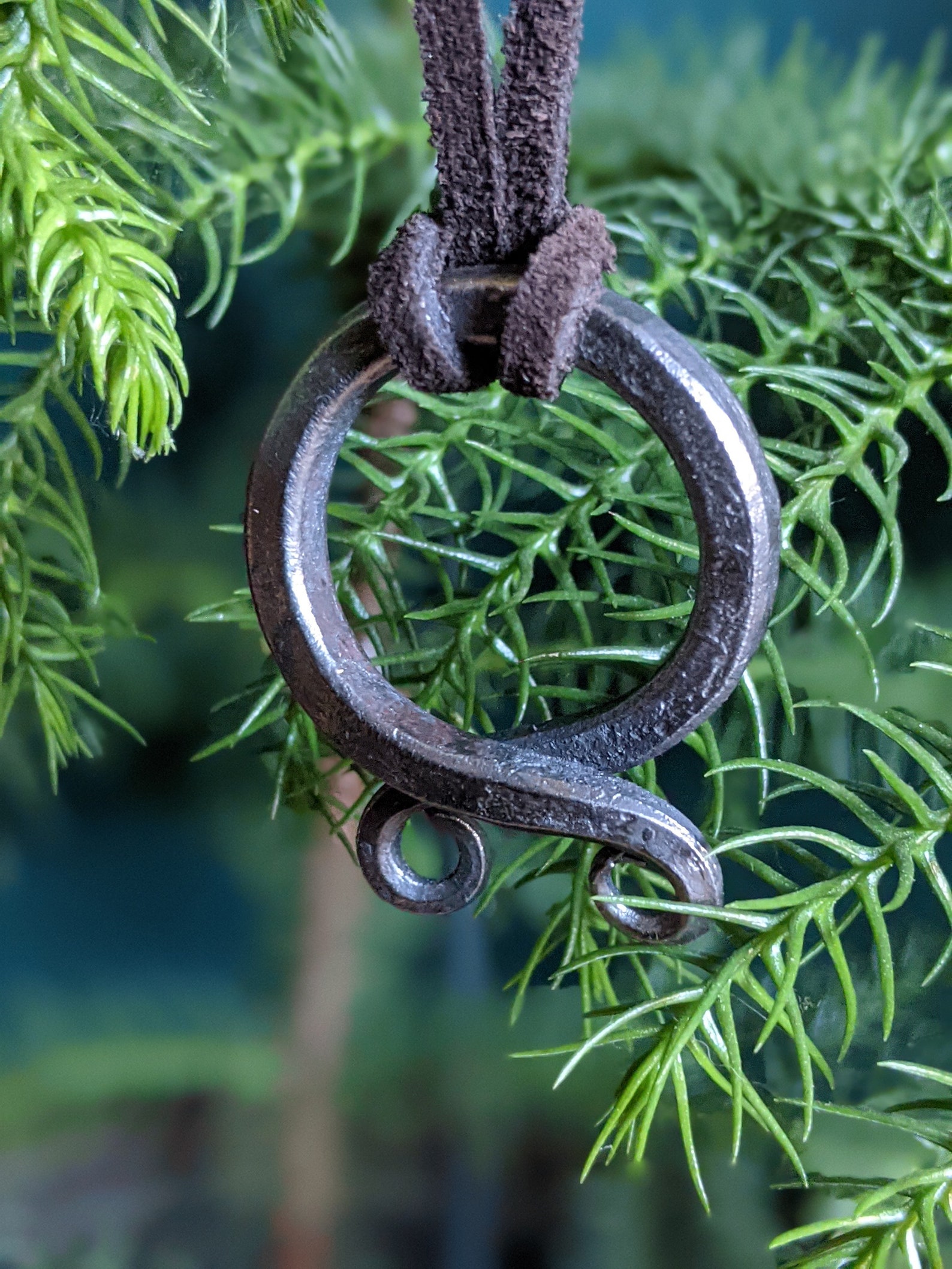 Forged Trollkors pendant with leather necklace troll knot | Etsy