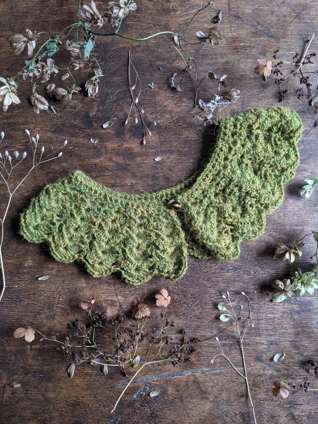 Forest Witch Collar in Turkeytail Hand Crocheted Alpaca Wool Collar ...