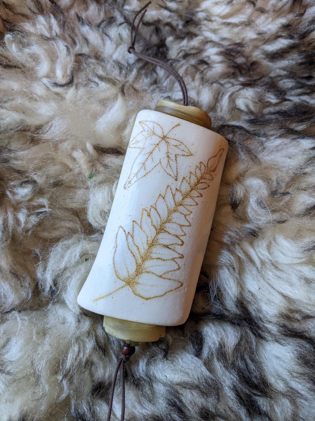 Bone Needle Case Norse Pagan Primitive Needle Case With Pyrographed ...