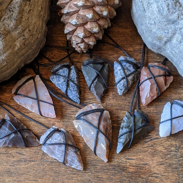 Stone Arrowhead Necklace - Etsy