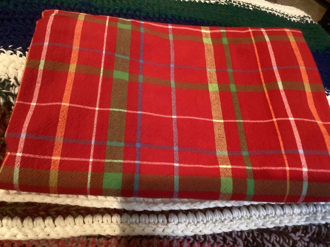 Beautiful Red Plaid Cotton Tablecloth - Etsy