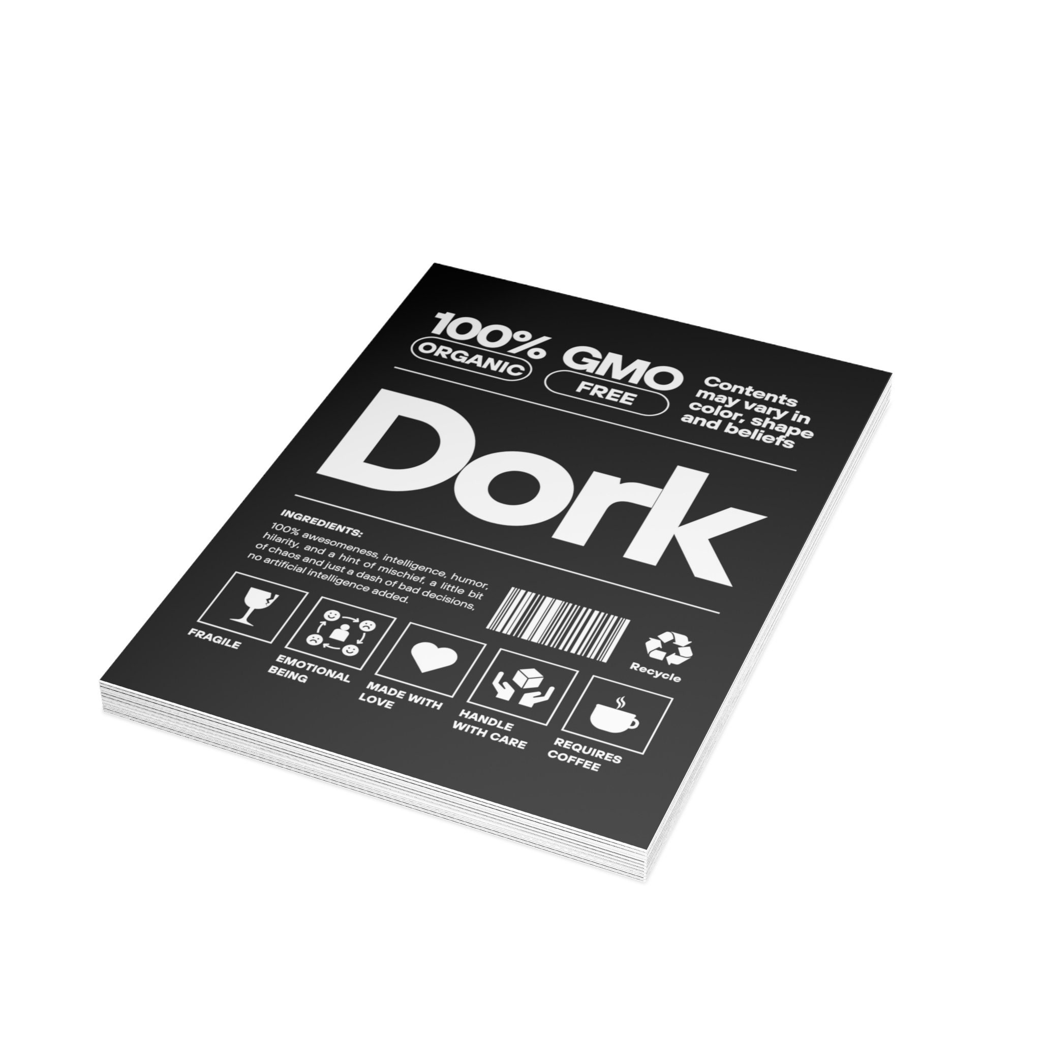 100% Dork in Black Postcard Bundle (envelopes Included) - Etsy