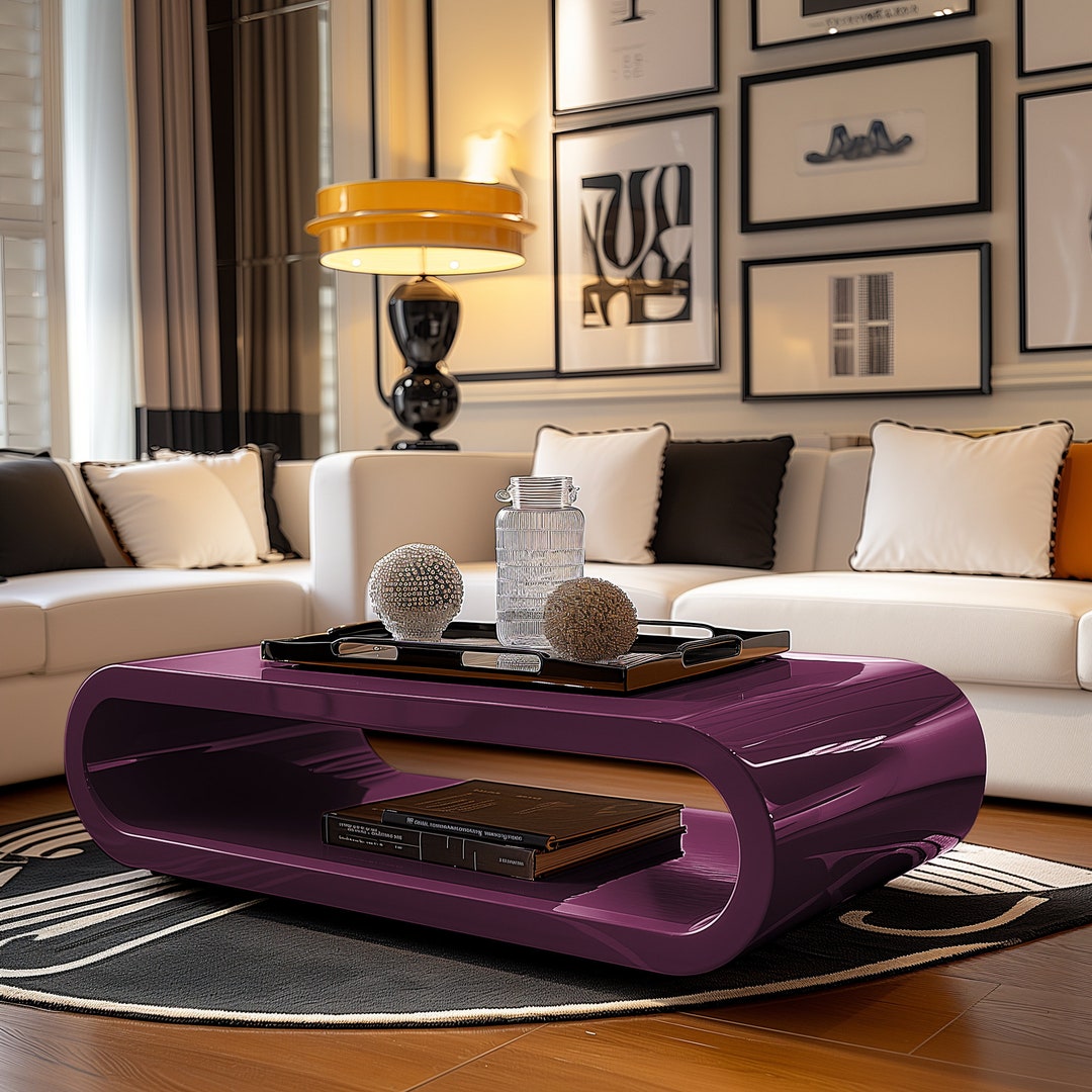 Purple Gloss Coffee Table Large Hoop - Etsy