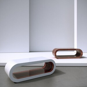Walnut Matt Coffee Table Large Hoop - Etsy