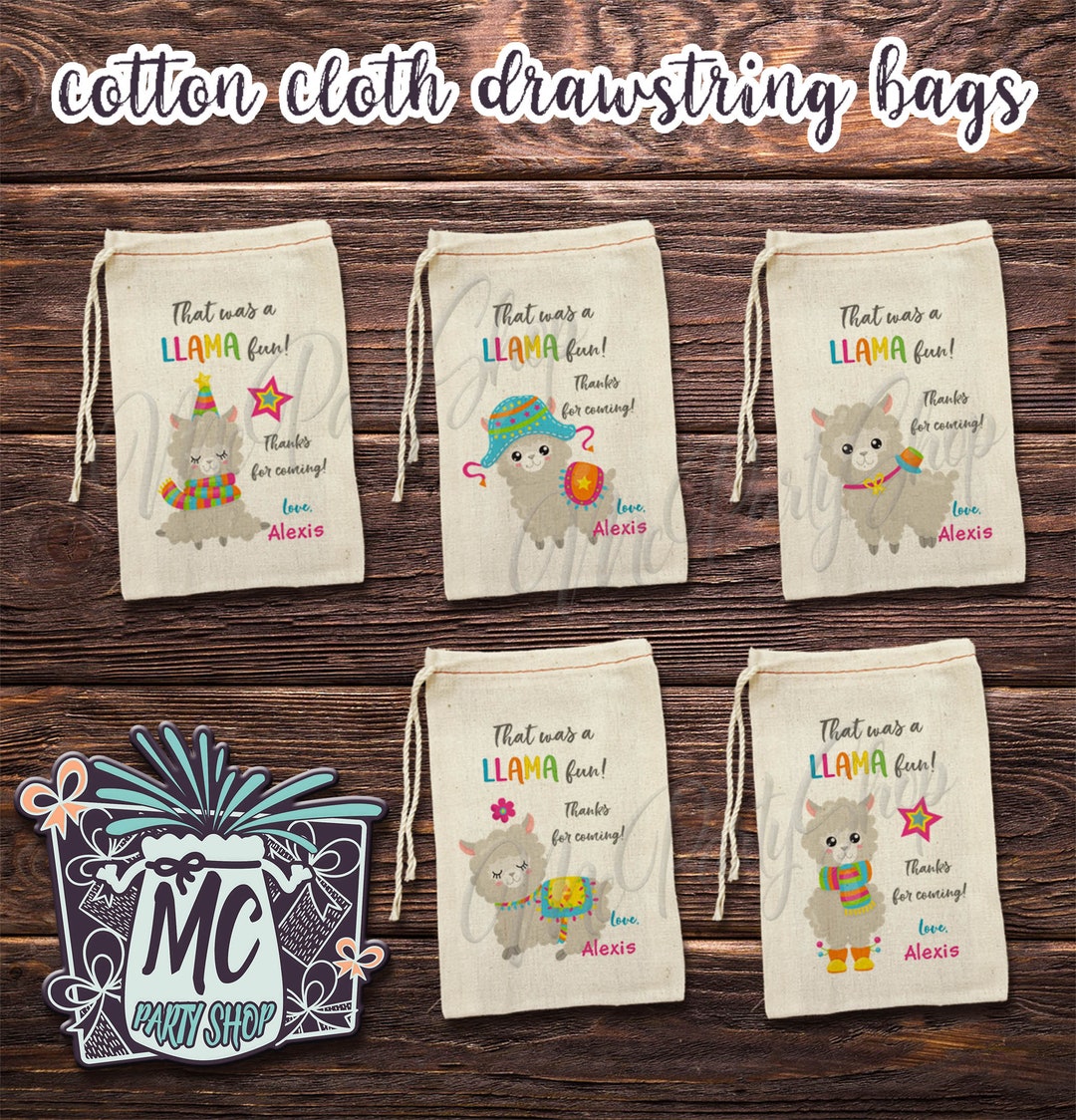 Personalized Llama Alpaca Birthday Party Favor Bag Llama Fun - Etsy