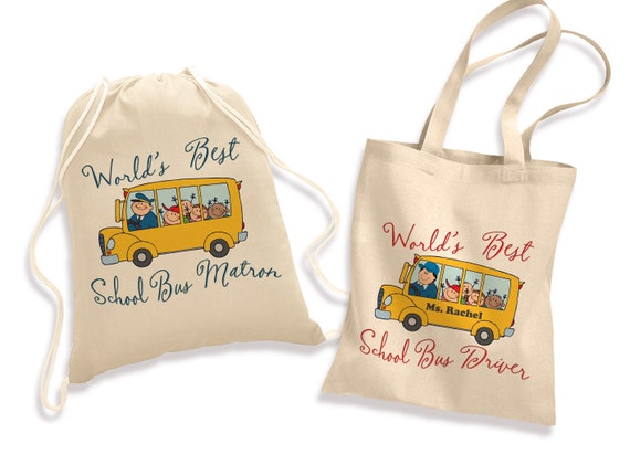 Personalized School Bus Driver Bags - Appreciation Gift Bags - School ...