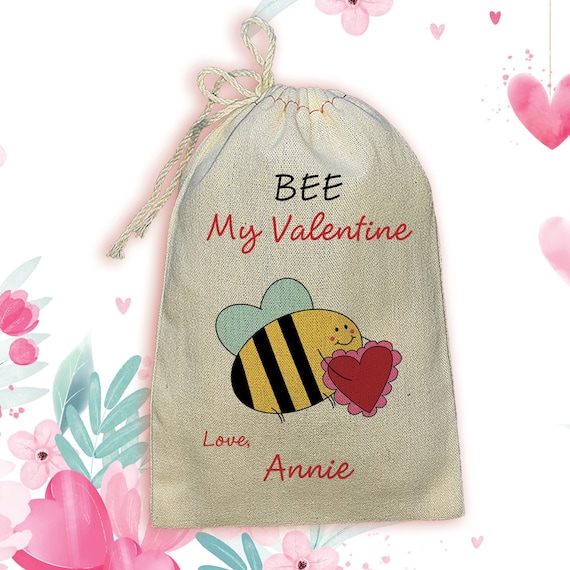 Cute Bee Valentine Personalized Favor Bag - Love Bee Valentines Treat ...