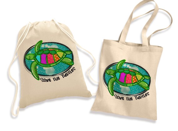 Save the Turtles Tote Bags - Turtle Tote Bags - Summer Tote Bag by Mc ...