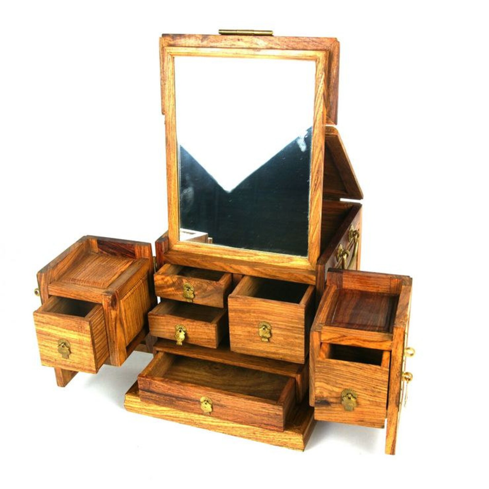 Rosewood Makeup Box Wooden Convertible Jewelry Box Geisha-like - Etsy