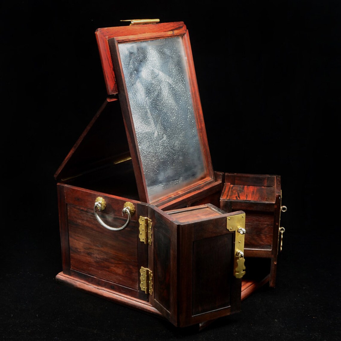 Rosewood Wooden Jewelry Box Convertible Makeup Box Geisha-like - Etsy