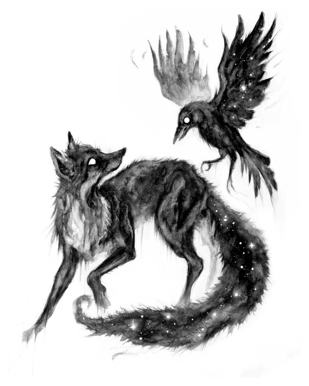 The Fox & the Crow, Limited Print - Etsy