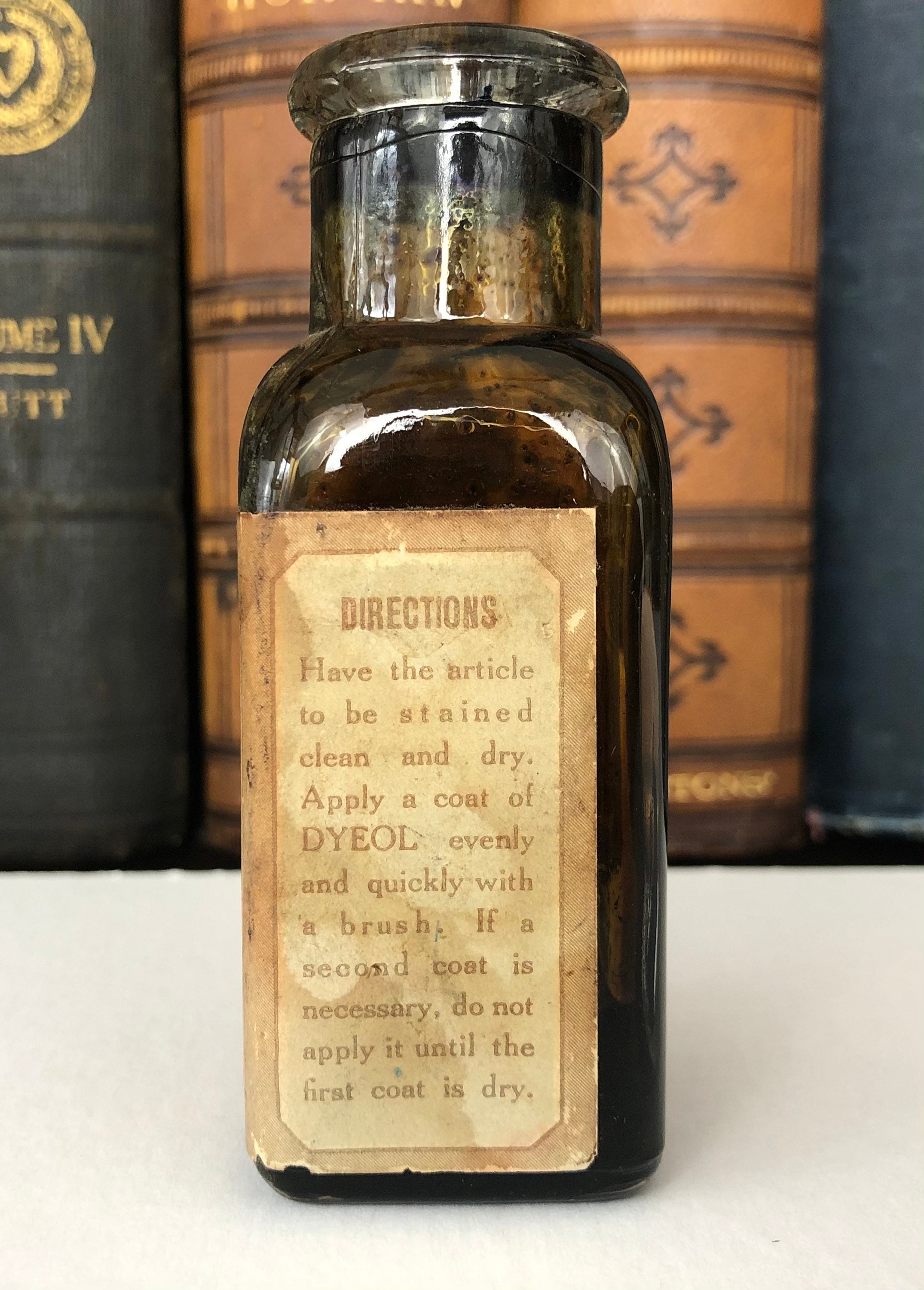 RARE Vintage DYEOL Straw Hat Dye Glass Bottle With Label Manufactured ...