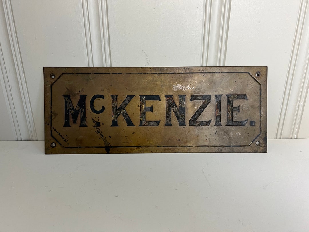 Mckenzie Antique Bronze and Enamel Metal Surname Sign Door - Etsy