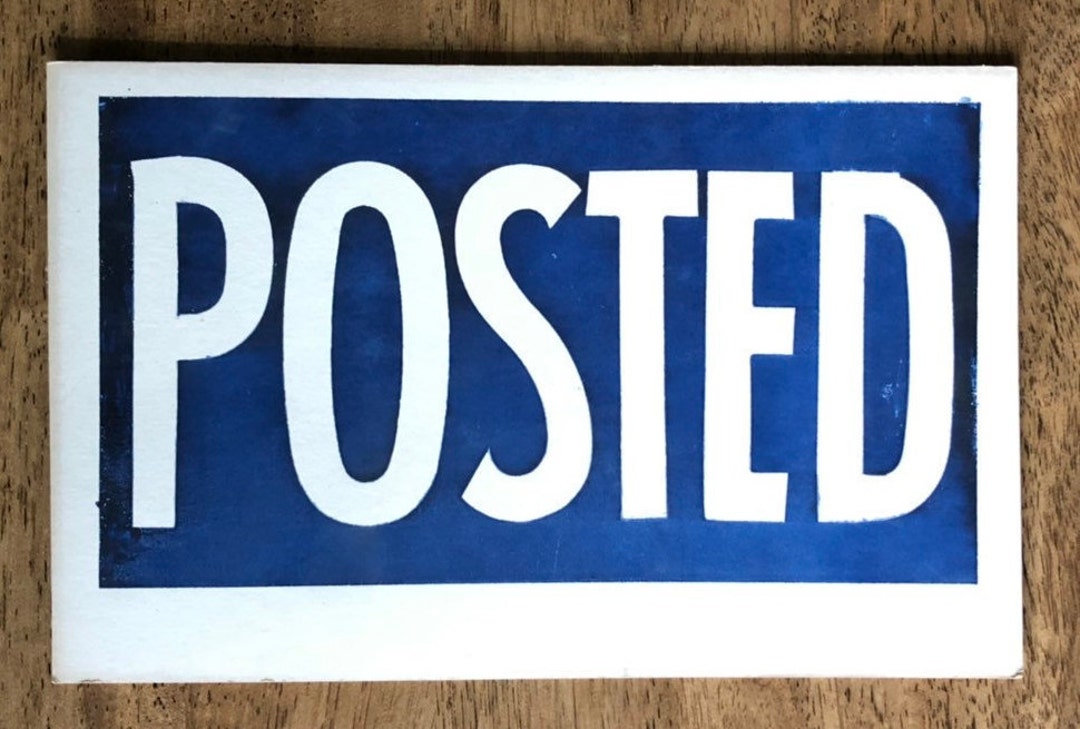 Vintage Painted posted Sign Dark Blue Cardboard Paper Cardstock - Etsy