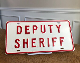 Red and White License Plate - Etsy