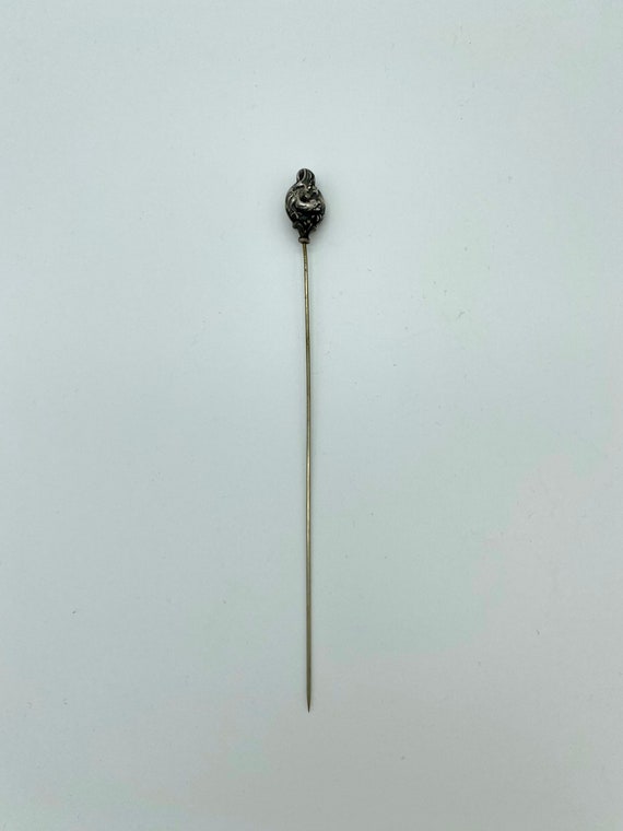 Antique Sterling Three-toed Dragon Hatpin - Gem