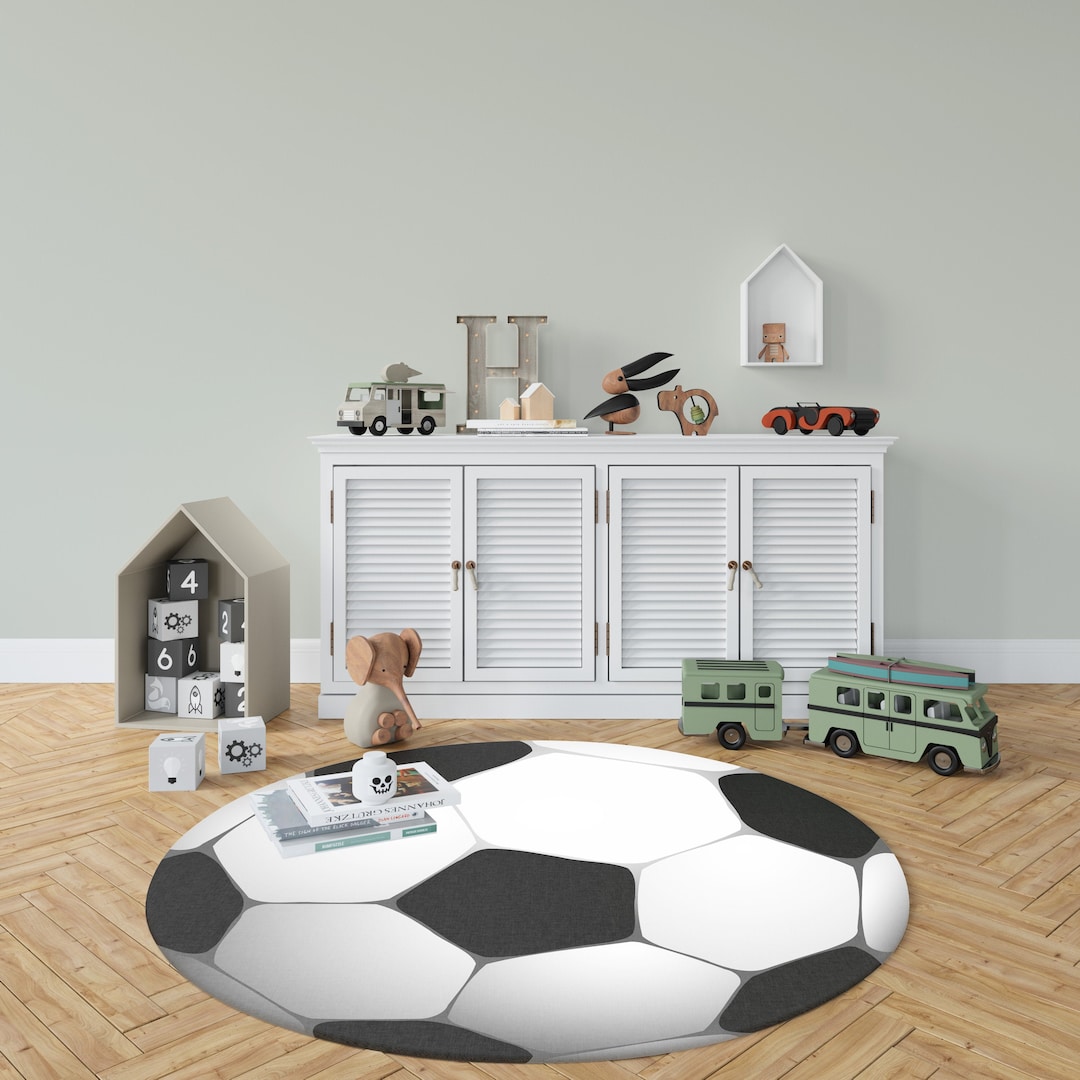 Football Area Rug, Boy, Sport, Logo, Soccer, Personalized, Name, Custom ...