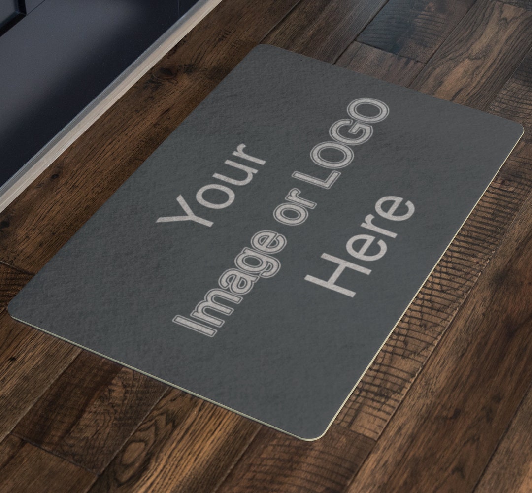 Custom Image Company Logo Floor Mat, Company Moto, Personalized, Gift ...