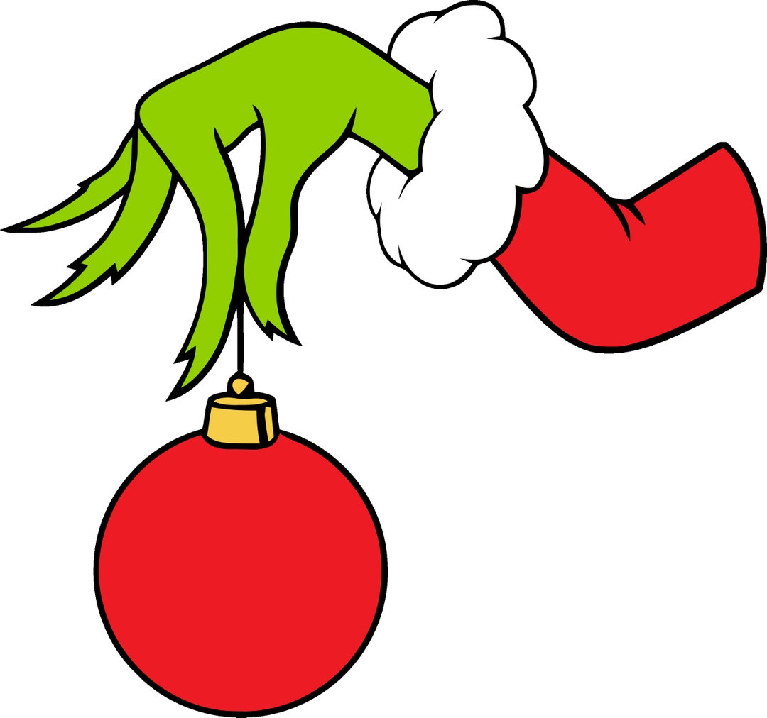 Grinch Mano sosteniendo adorno Svg Elemento en capas, Imágenes ...