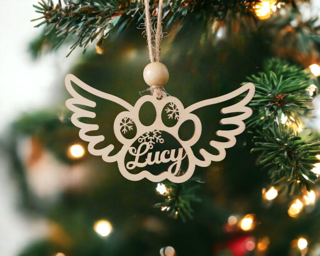 Pet Angel Wing Ornament, Personalized Pet, Memorial Angel Wing ...