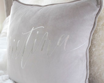 Silver Throw Pillow | Etsy