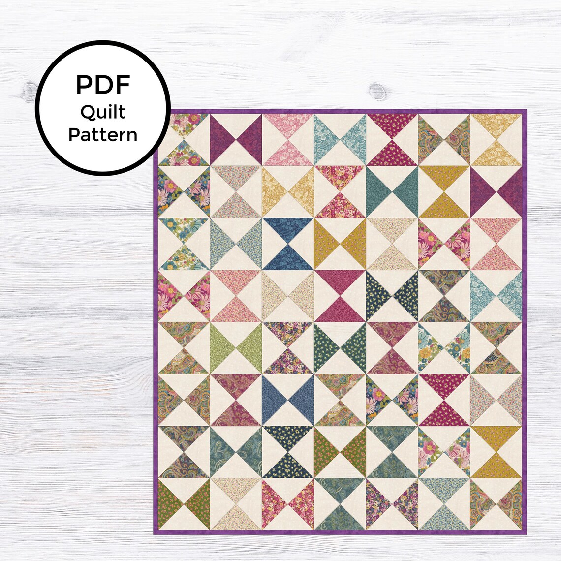 Hourglass Quilt Pattern | Instant Download | 10 SIZES - Etsy