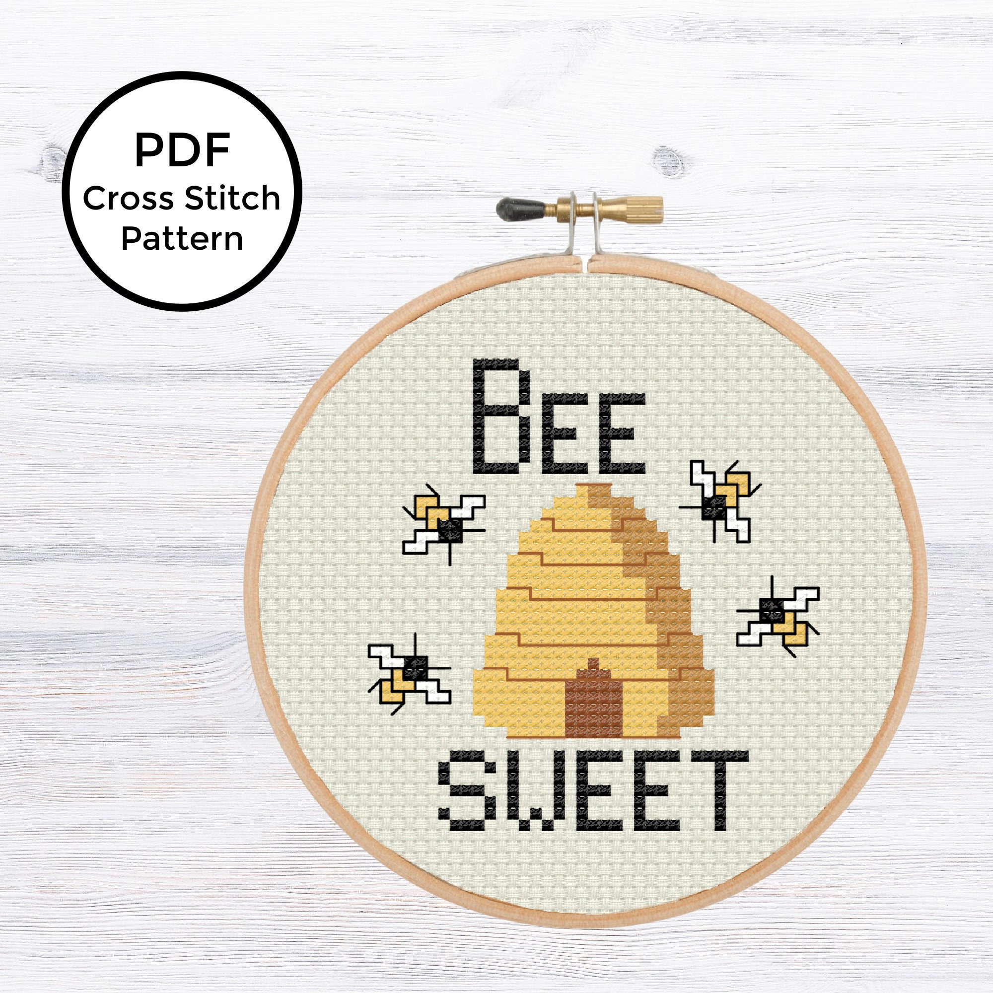Bee Sweet Counted Cross Stitch Pattern for Beginners - Digital Download ...
