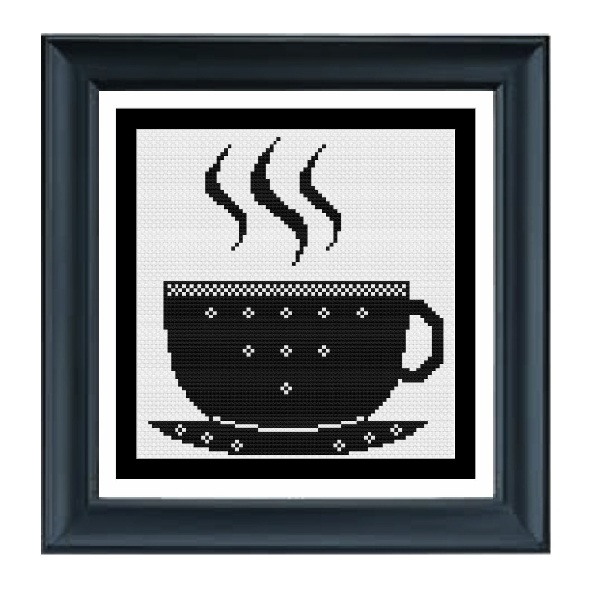 Coffee Cup Collection Counted Cross Stitch DIGITAL PATTERNS 3 Designs ...