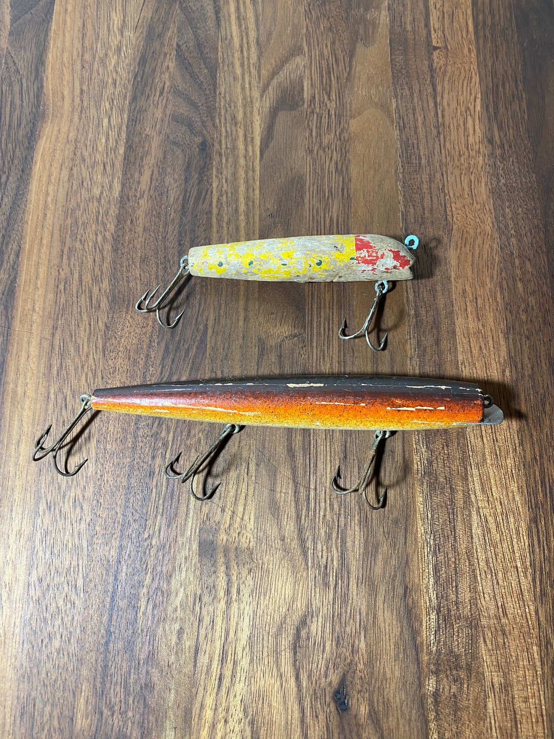 Vintage Wood Painted Floating Fishing Lures - Etsy