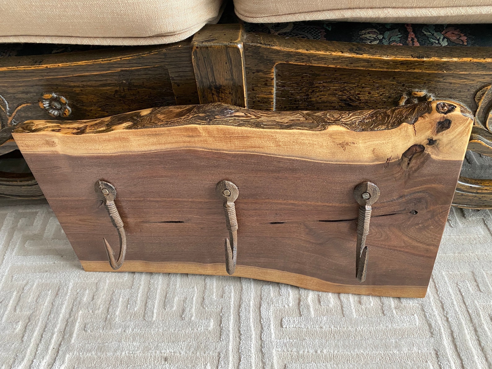 Black Walnut Coat Rack/ Key Holder - Etsy