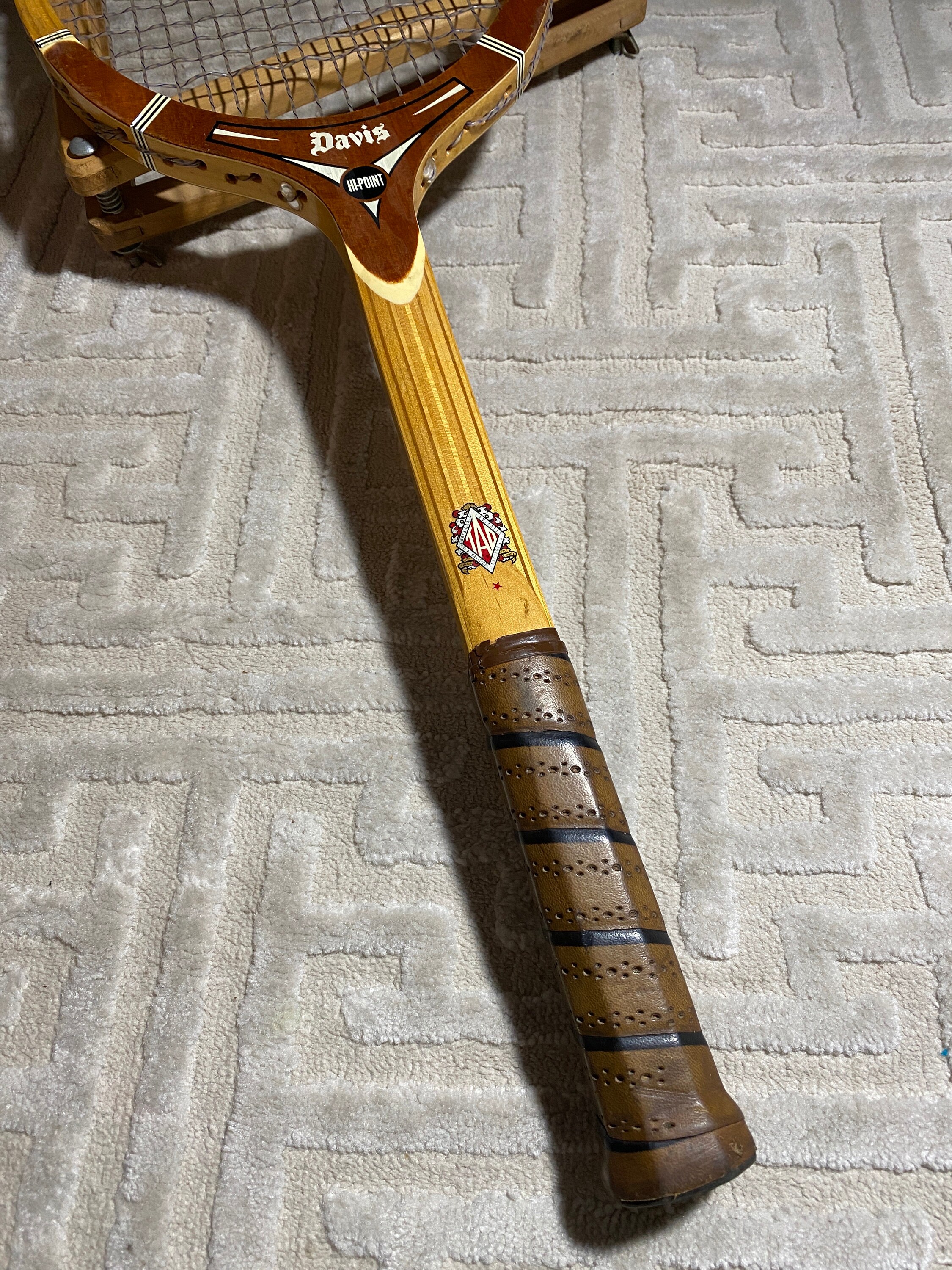 Vintage Wooden Davis Hi-point Tennis Racket W/ Press - Etsy