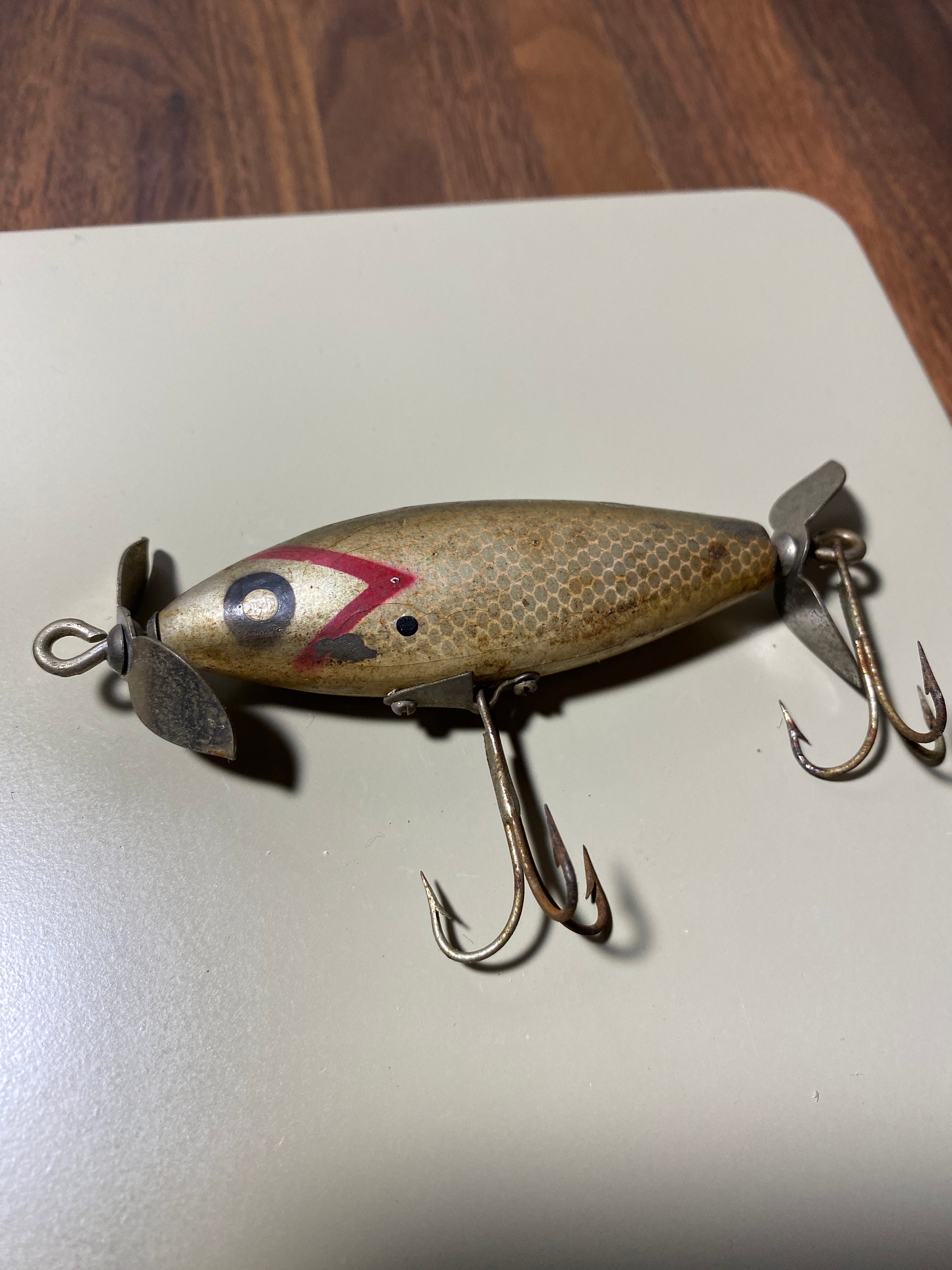 Vintage Speckled Scale Wooden Fishing Lure - Etsy