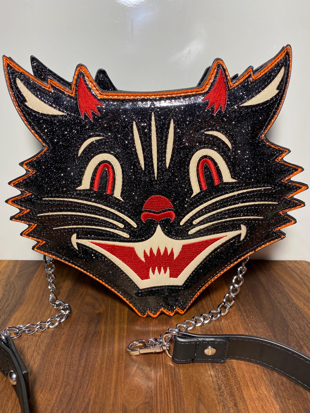 Sourpuss Black Cat Chain Purse - Etsy
